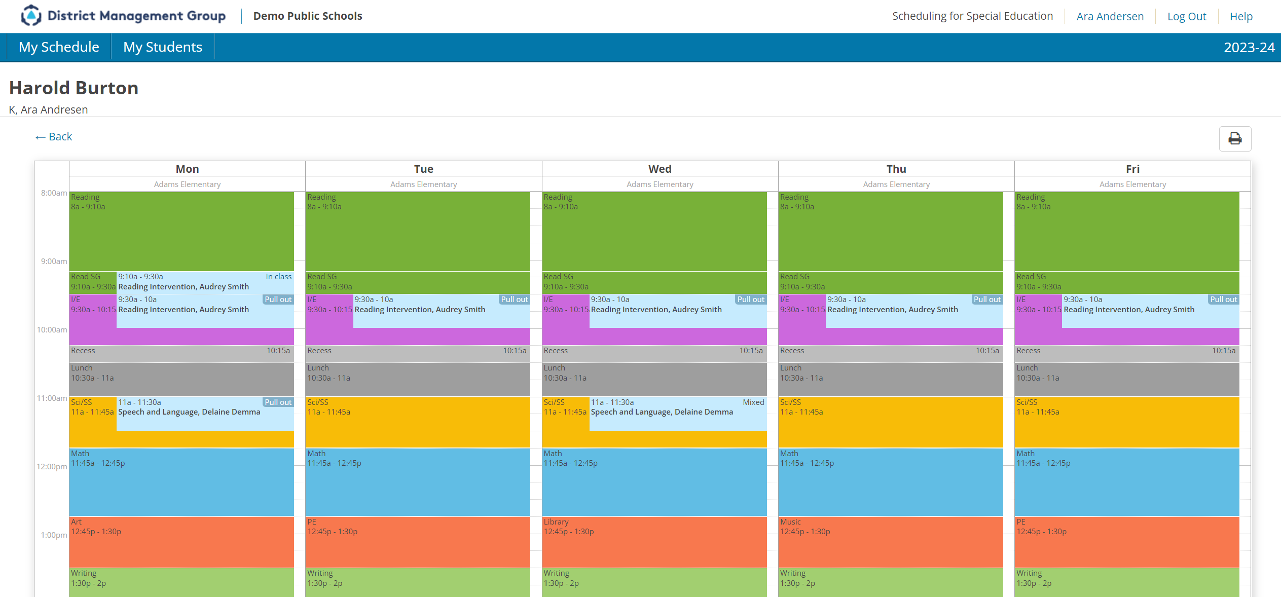 New! Homeroom teachers can access student services schedules – DMGroup ...